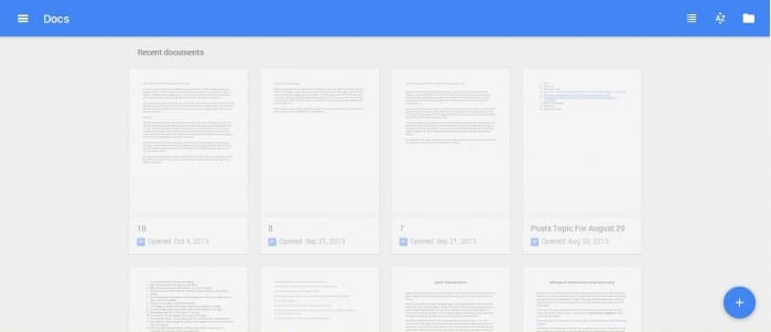 Material Design arrives on Google Docs, Sheets and Slides