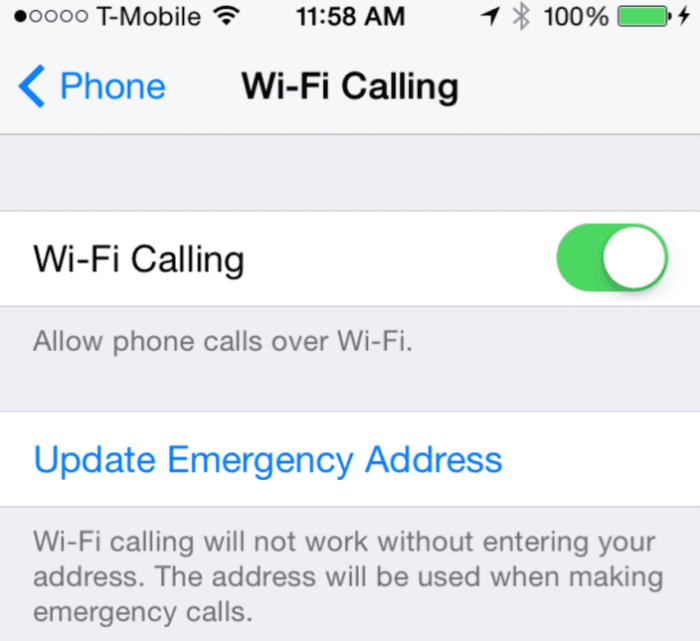 WiFi calling for iPhones now activated for T-Mobile
