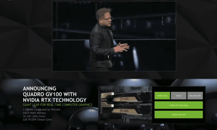 New NVIDIA Quadro GV100 GPU: Uses Ray Tracing Technology (RTX)