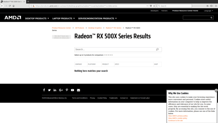 AMD Radeon RX 500X Series Spotted on AMD Website