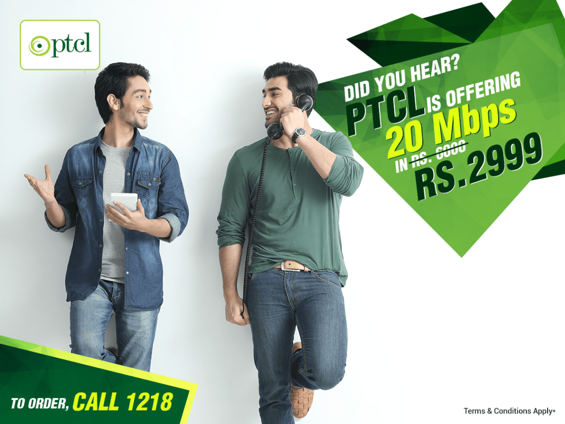 PTCL Internet Packages 4/8 Mbps Upgraded to 10/20/50/100 Mbps Free