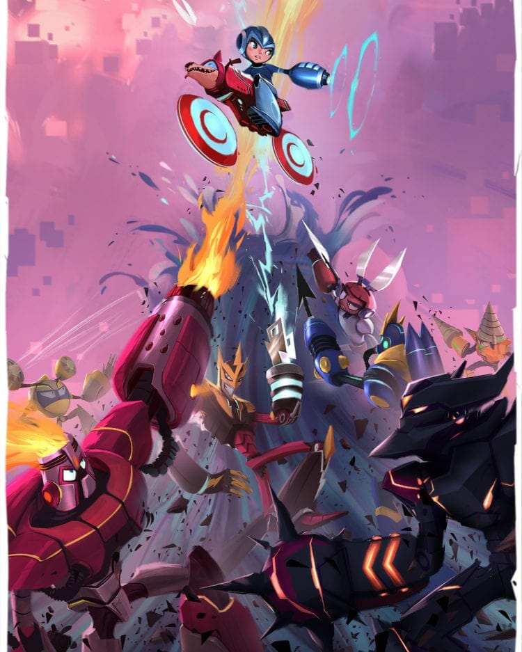 Mega Man Fully Charged Cartoon Art Prints Reveals Main Villian - TheNerdMag