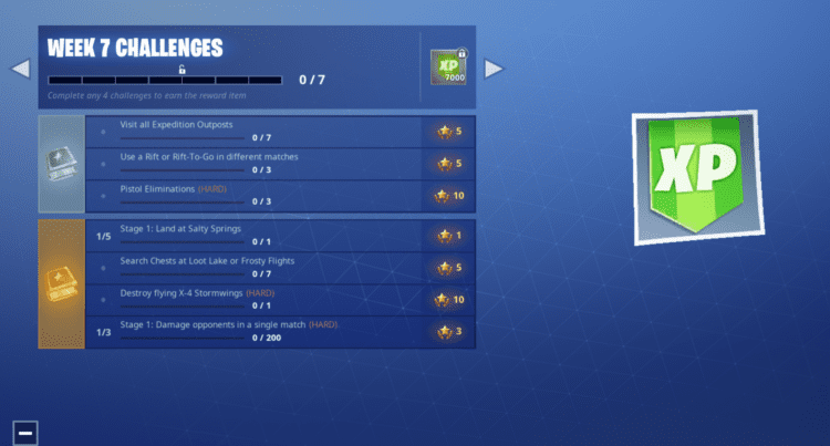 Fortnite Season 7 Week 7 Challenges Cheat Sheet & Guide