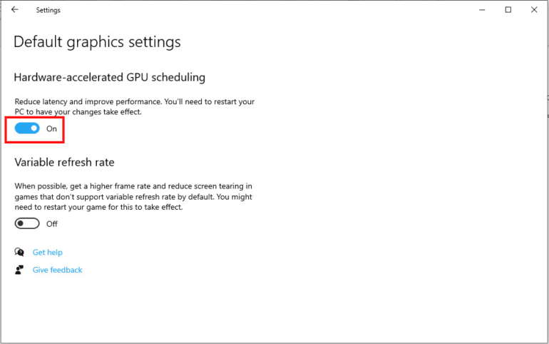 How to turn off Hardware Accelerated GPU Scheduling on Windows 10