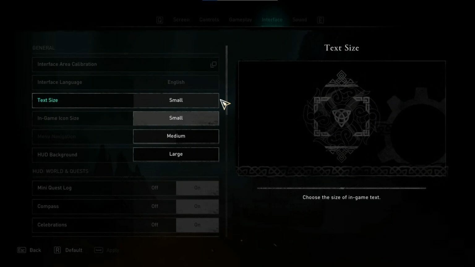 How to resize text in Assassin's Creed Valhalla on PC and Consoles